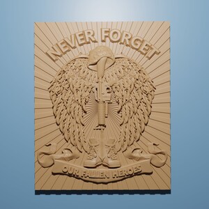 Never Forget Fallen Soldiers Relief STL File, CNC Router Art, Artcam ...