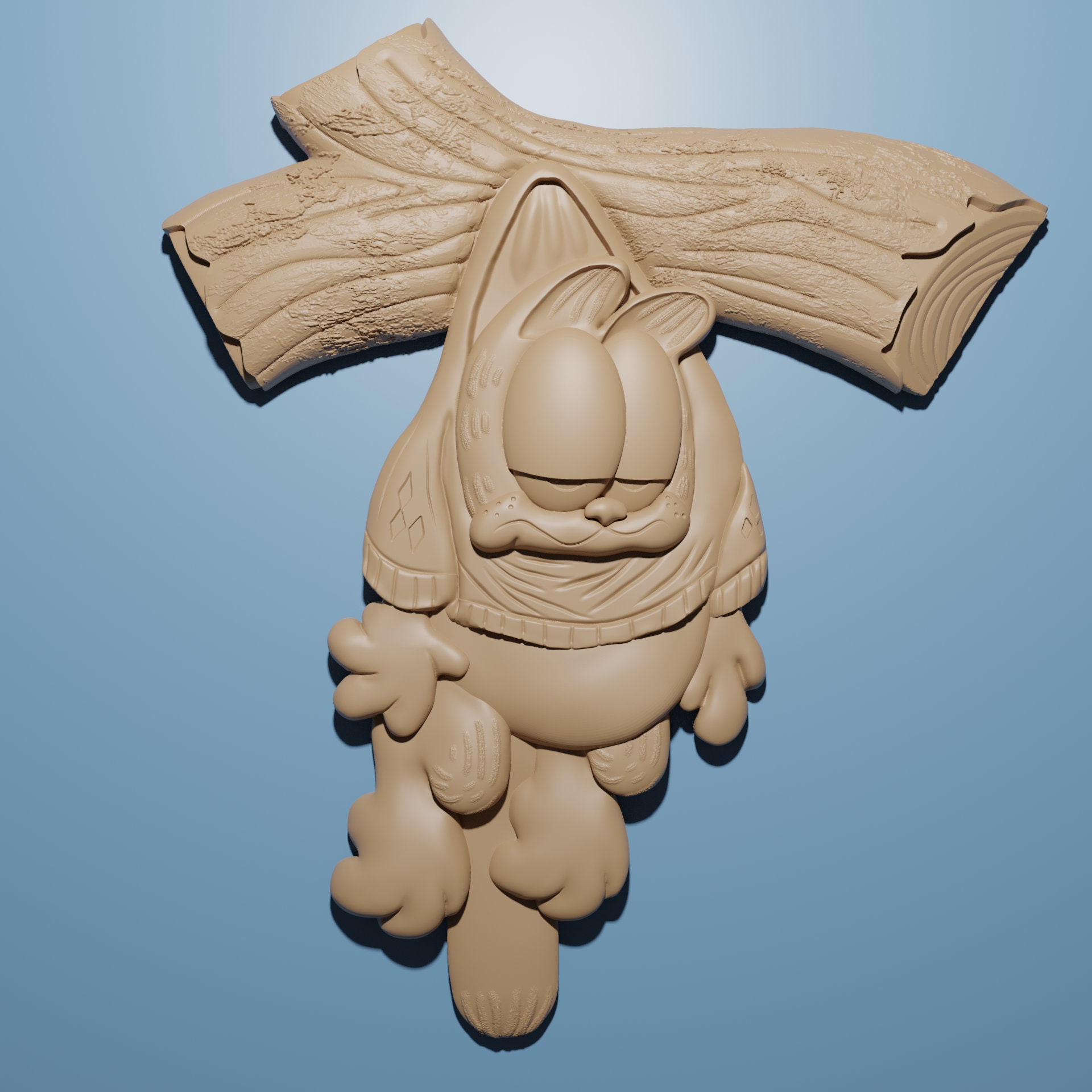 Garfield Relief Design STL File for CNC Machines Whimsical - Etsy