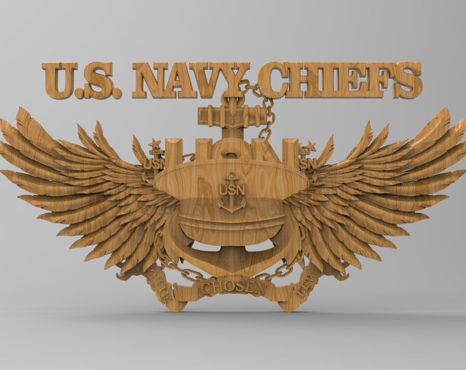 U.S. Navy Chiefs Relief Design STL File for CNC Machines Patriotic Wood ...