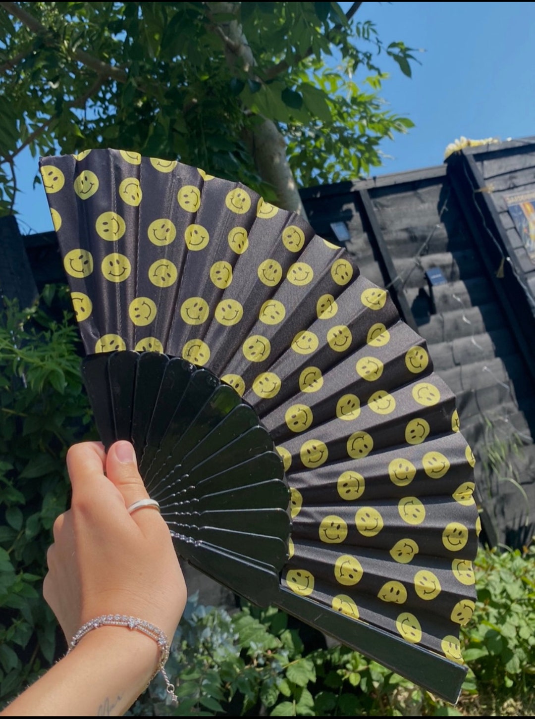 Smiley Face Rave Fan - Etsy UK