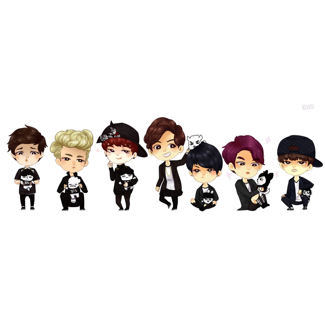 K Pop Star Png Bts Cartoon Png Korean Group Png Bts - Etsy