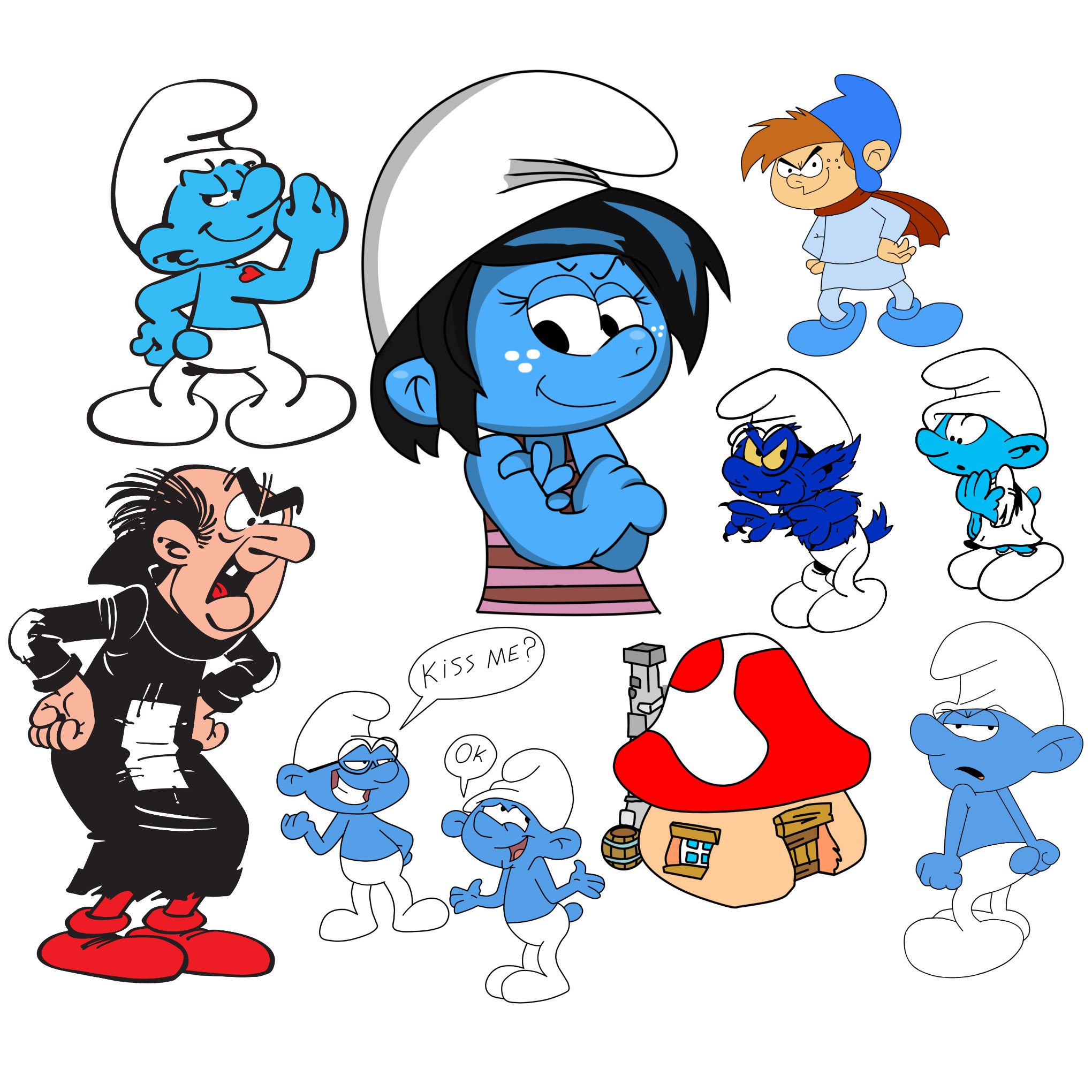 Smurfs Png Bundle Smurfs Clipart 8 Pack Smurfs Design - Etsy