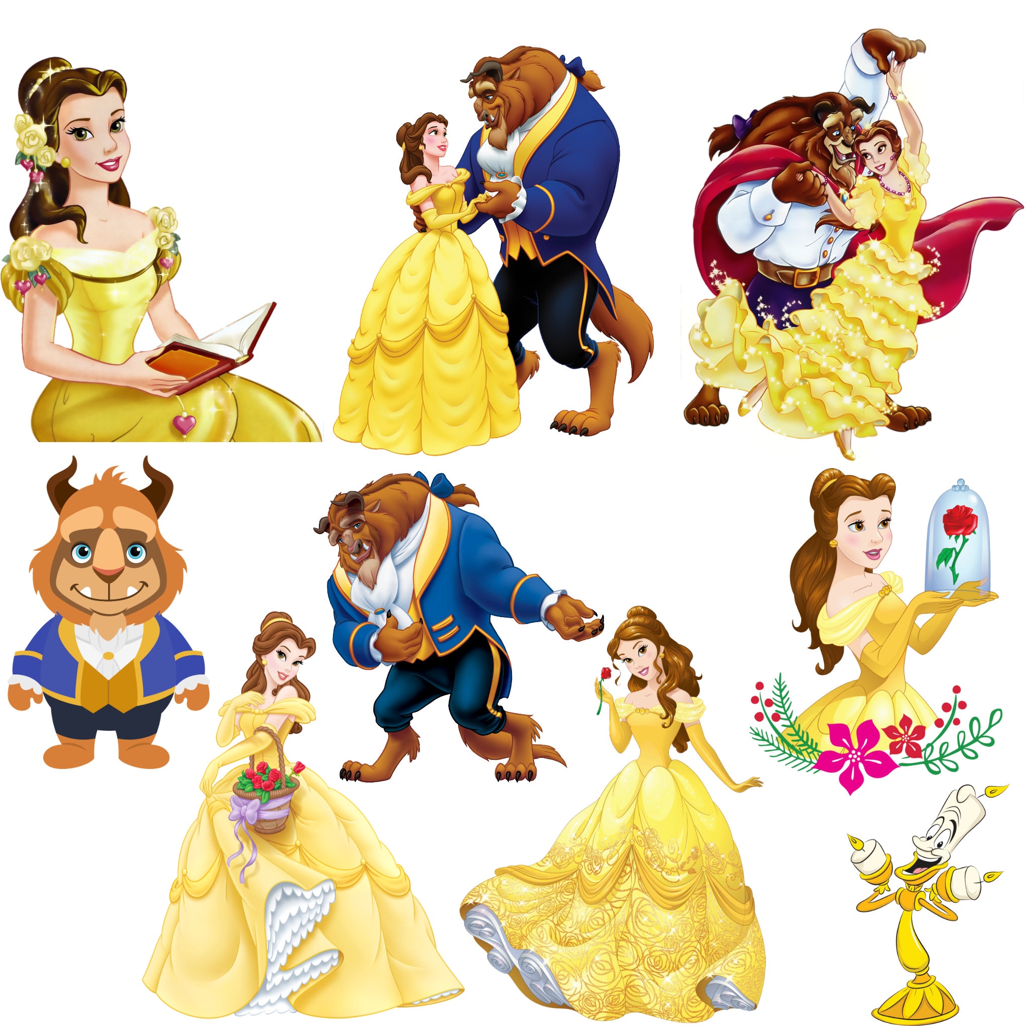 La bella y la bestia png paquete paquete de imágenes - Etsy España