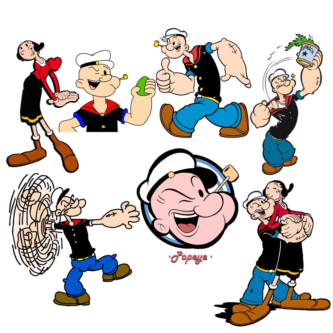 Popeye Png Bundle Popeye Clipart Cartoon Design - Etsy UK