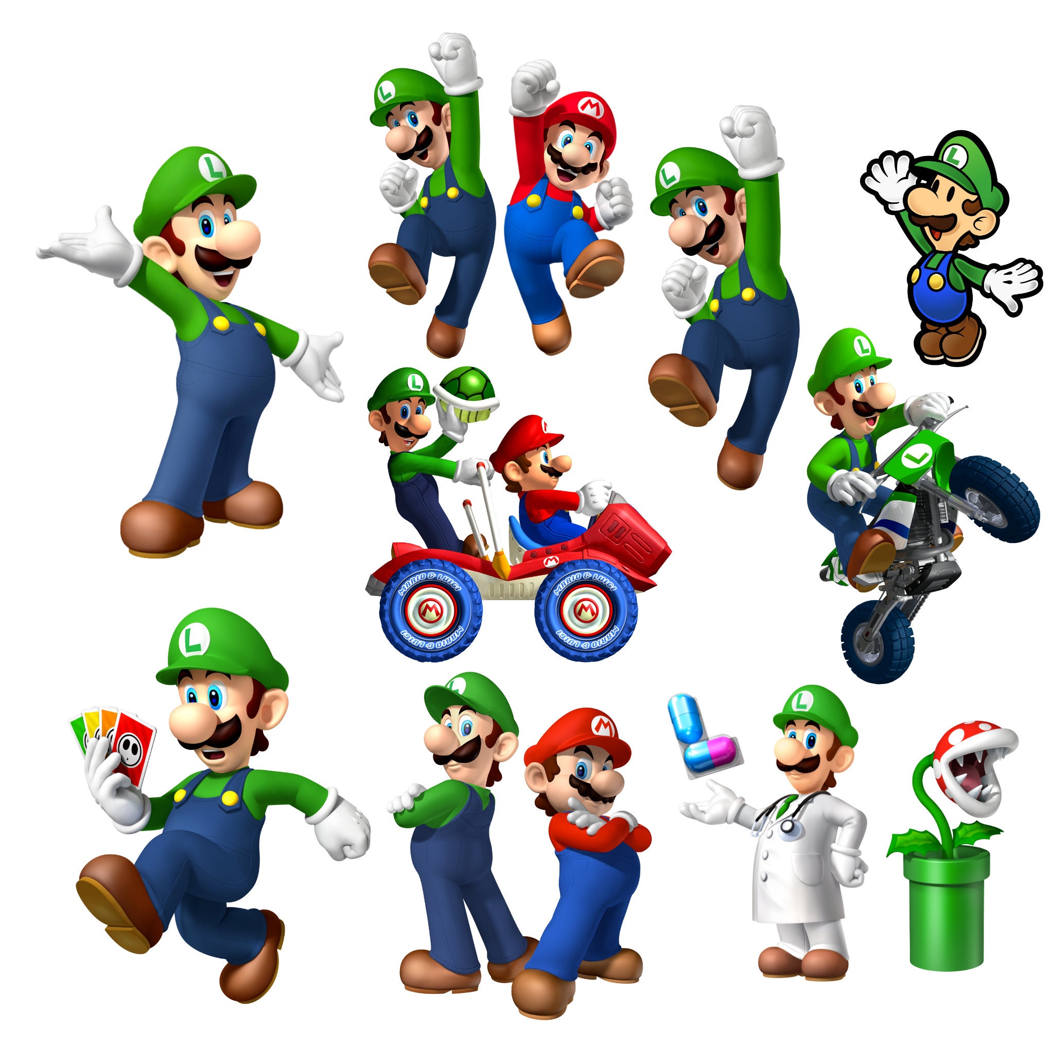 Super Mario and Luigi Png Super Mario and Luigi Clipart - Etsy Australia