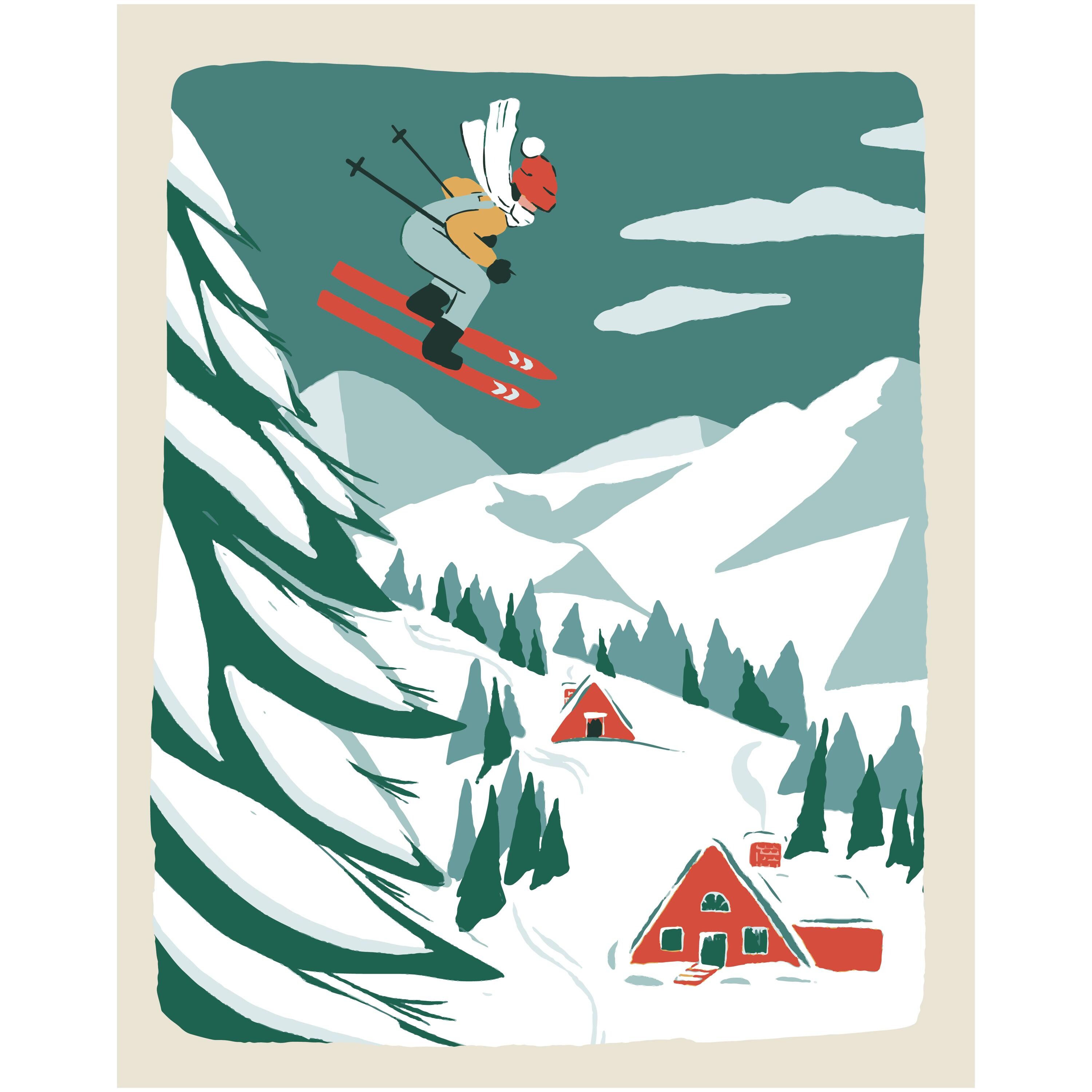 Digital Download 11x14 Vintage Ski Resort Ski Jump Poster - Etsy
