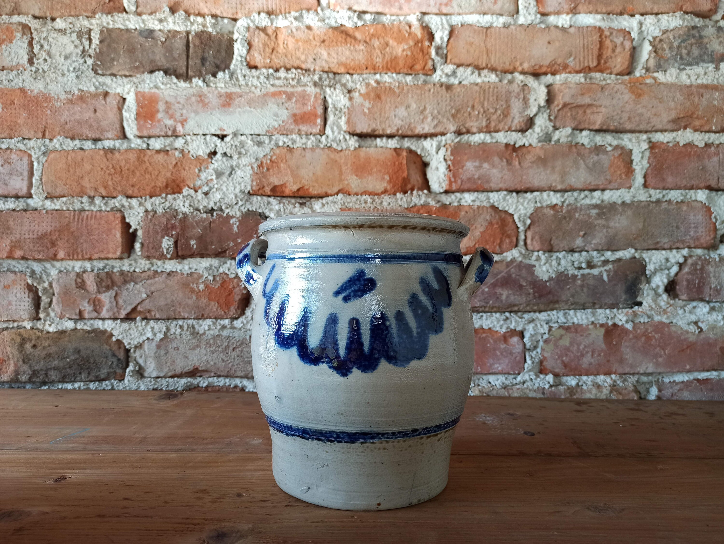 Salt Glazed Vintage Crock Pot From Germany Westerwald Kitchen Stoneware ...