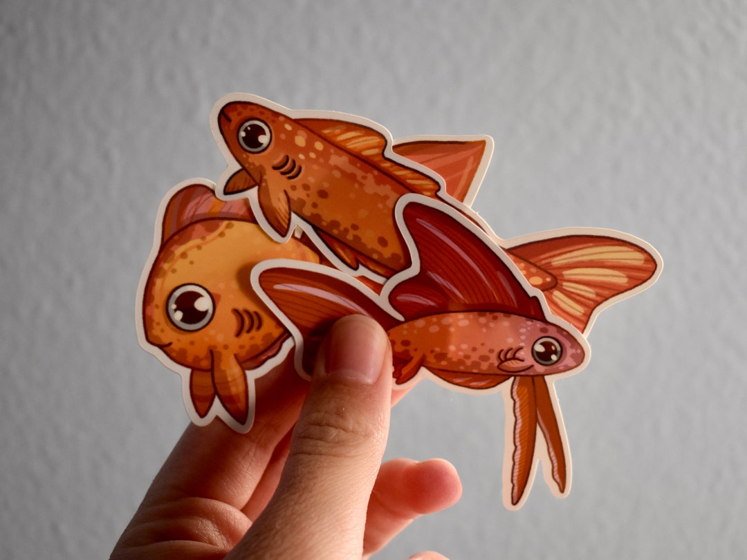 Three Fish Vinyl Stickers - Matte and Waterproof - Available as Set or ...