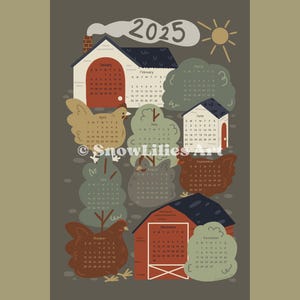 Farmhouse 2025 Printable Calendar | Digital Download, at a Glance Dated ...