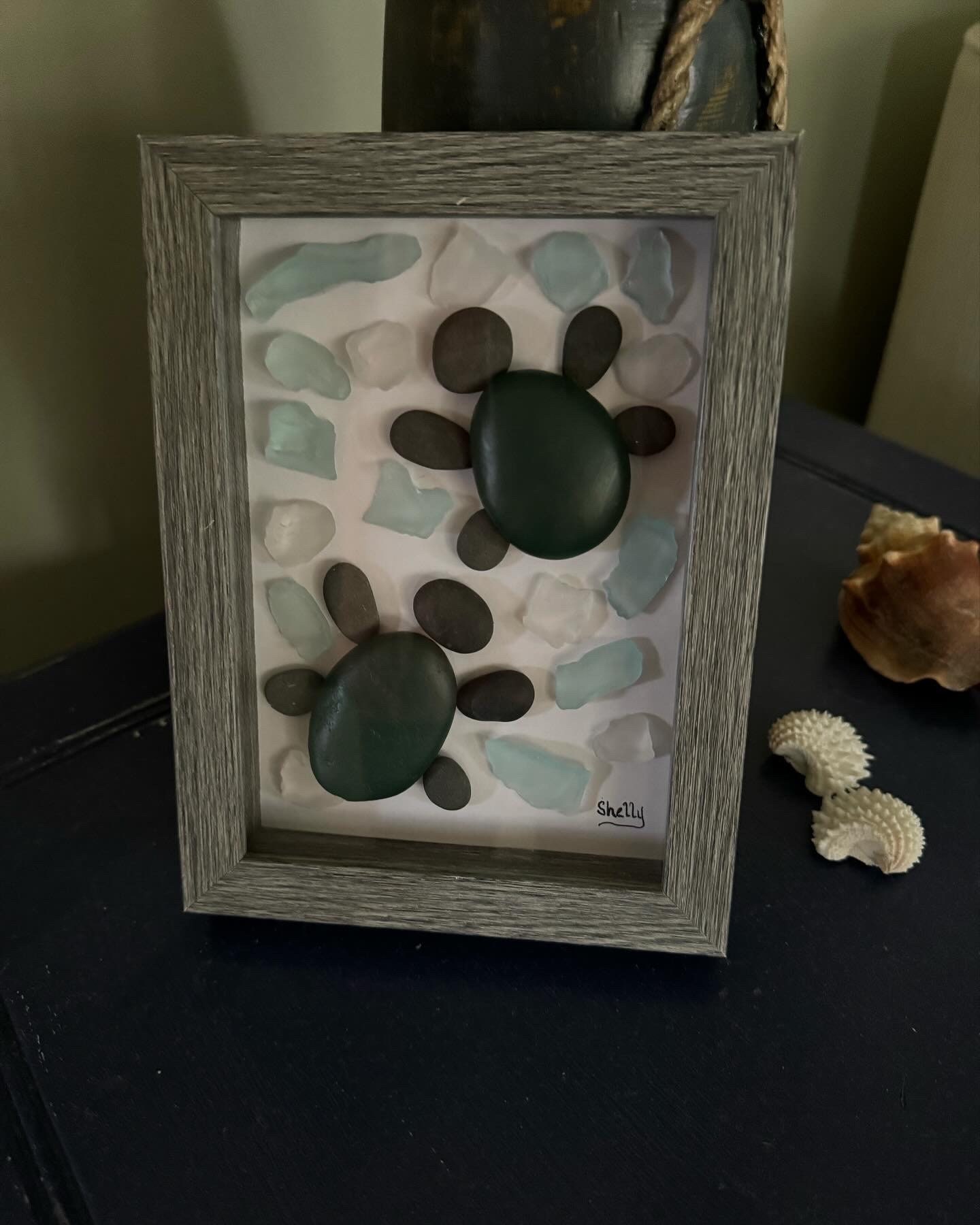 Sea Turtles / Pebble Art / Cute Gift Under 25 / Beachy Art / Tropical ...