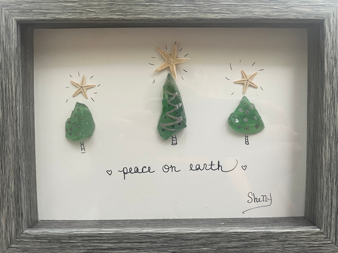 Peace on Earth / Sea Glass Art / Christmas Trees / Holiday Time ...