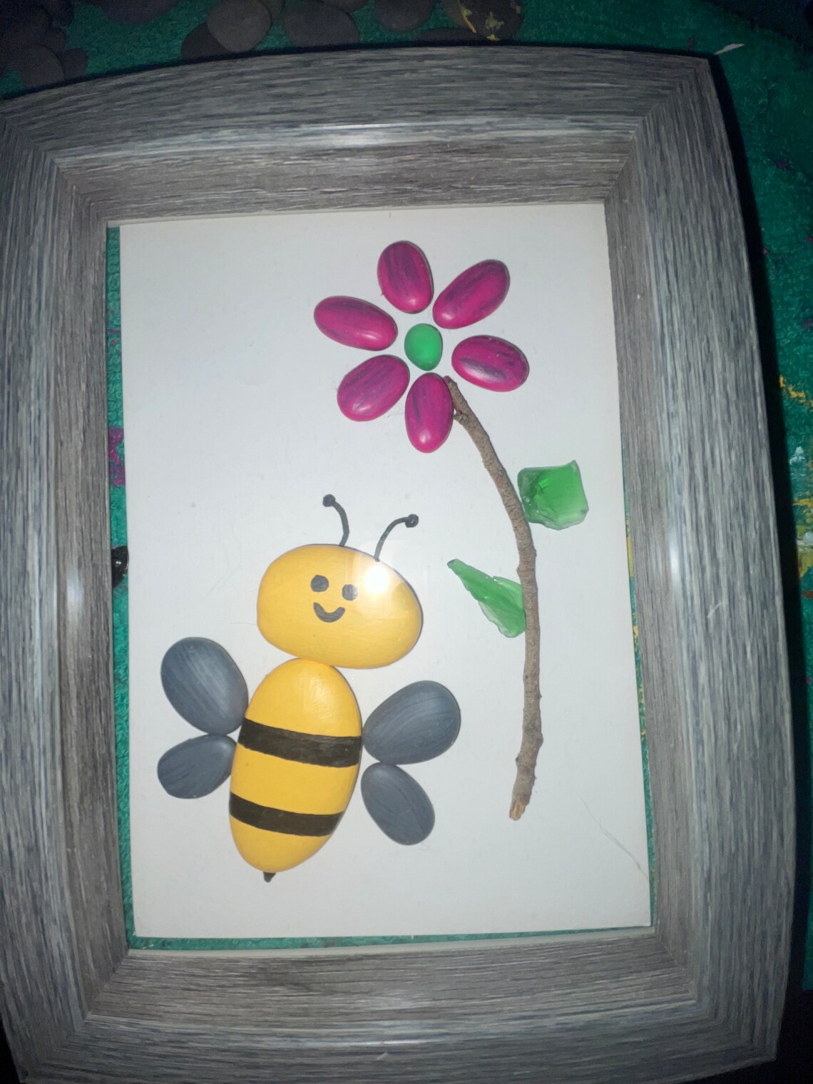Bumble Bee / Pebble Art/ Bee Art / New Home / Cute Art / Nusery Decor ...