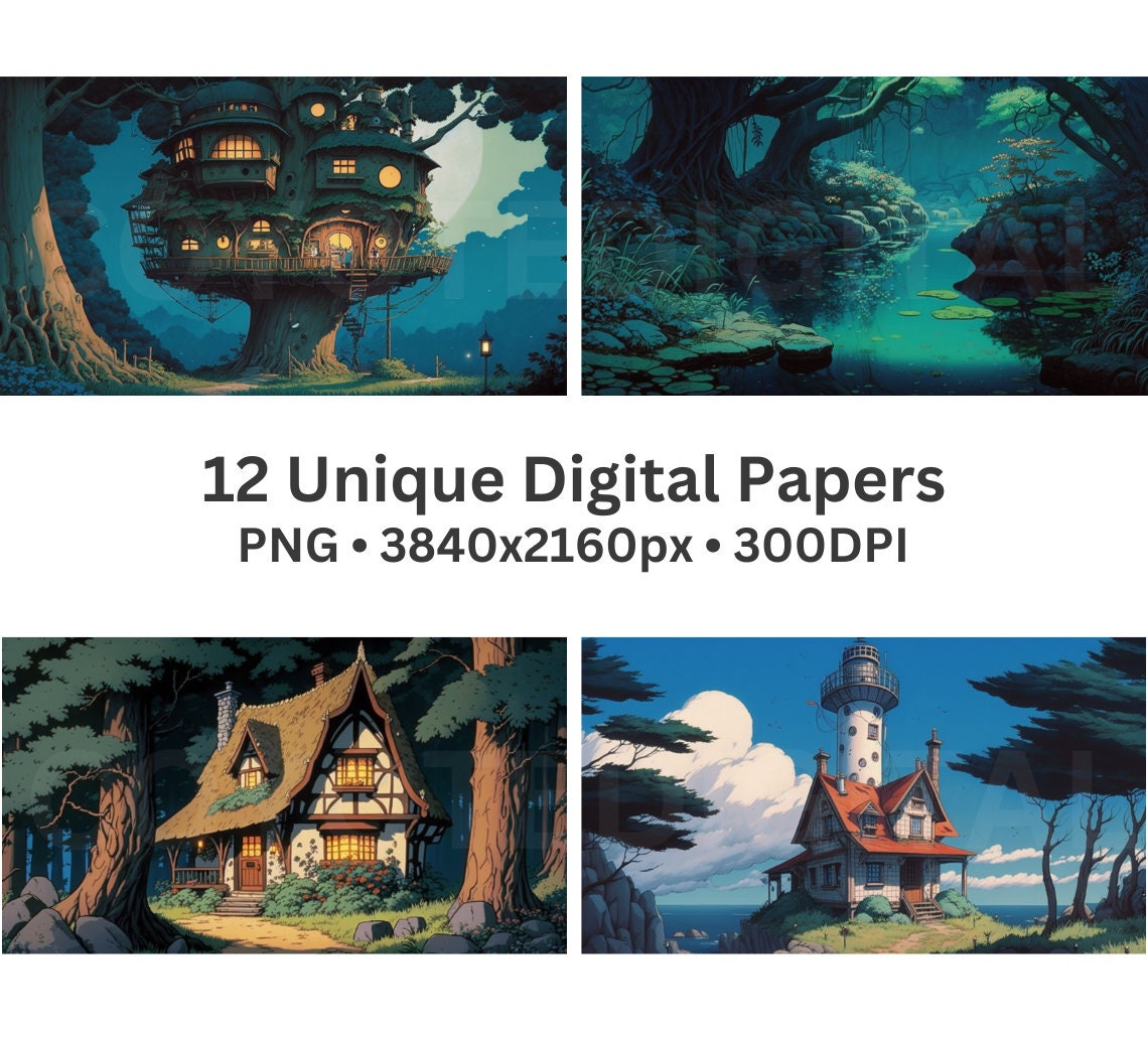 Anime Digital Paper, Lofi Scenic Digital Art, Anime Background, Anime ...