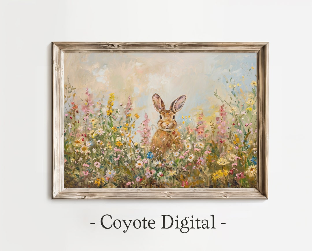 Spring Bunny Rabbit Spring Decor, Vintage Farmhouse Print, Easter ...