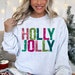 Holly Jolly Faux Sequins Glitter Tee, Christmas Tees, Holly Jolly ...