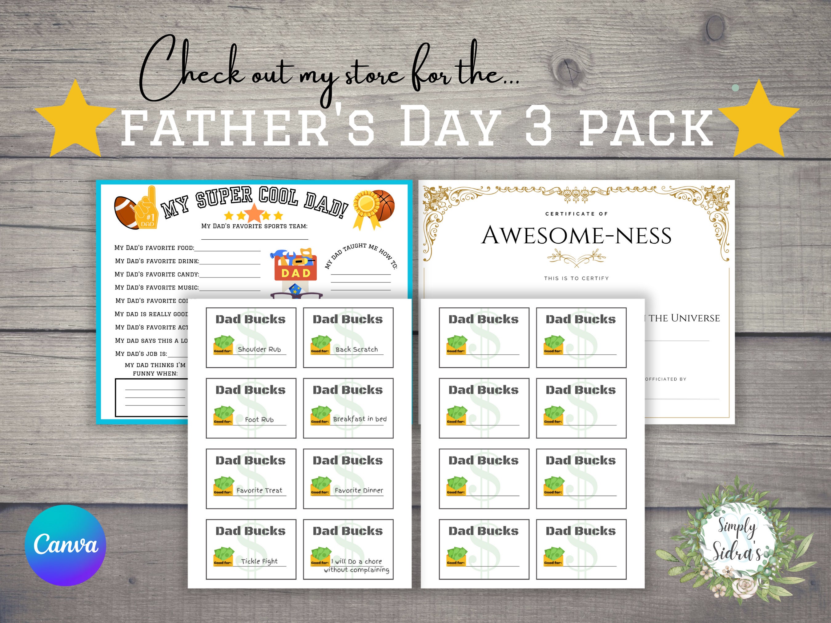 Father's Day Award, Certificate, Dad Recognition - Etsy