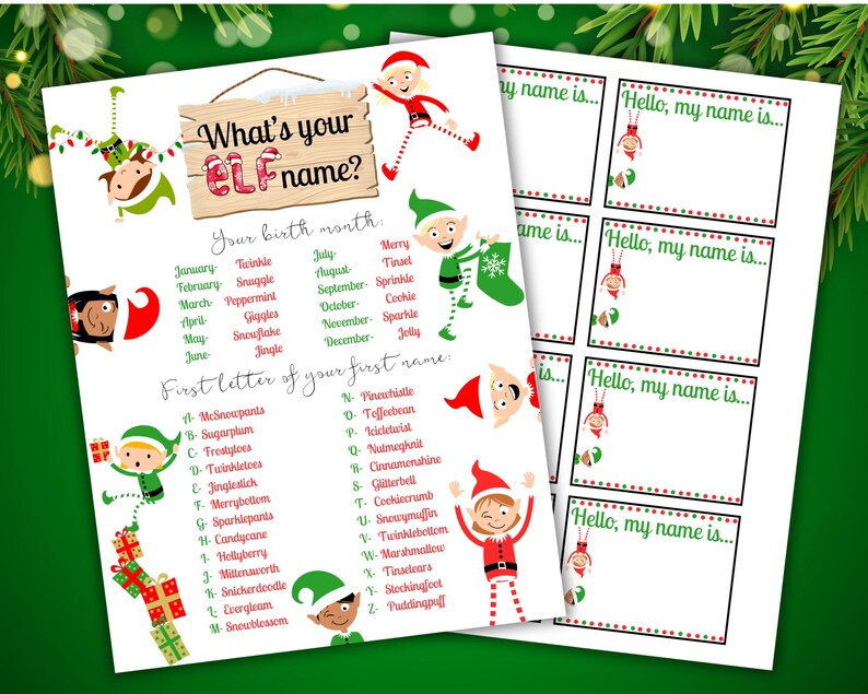 Whats Your Elf Name Game, Christmas Party Elf Name Generator ...
