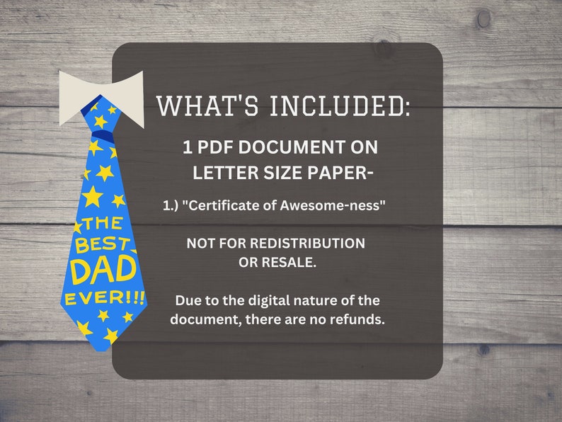 Father's Day Award, Certificate, Dad Recognition - Etsy