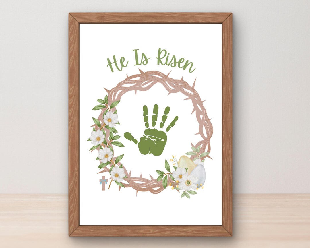He is Risen Handprint Easter Craft, Christian Easter Activity, Primary ...