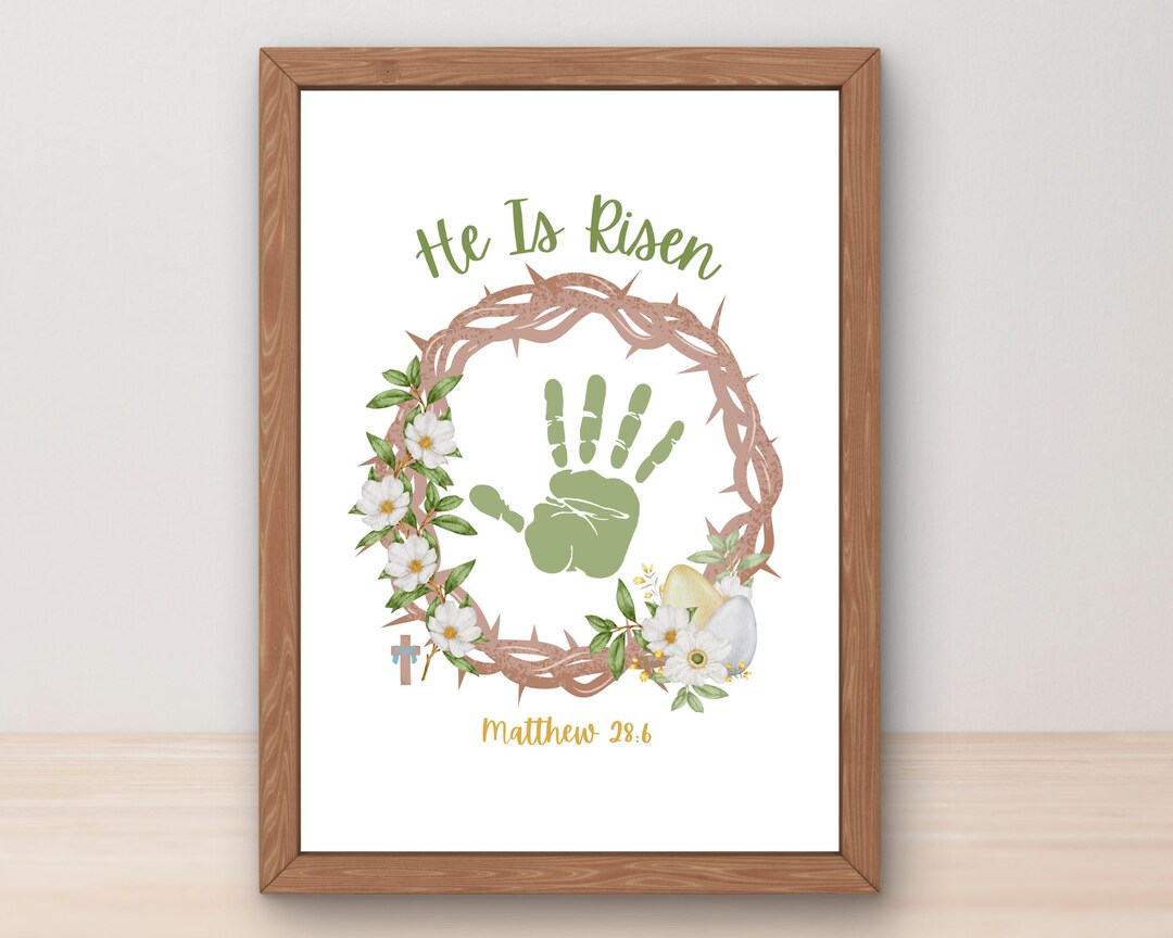 He is Risen Handprint Easter Craft, Christian Easter Activity, Primary ...