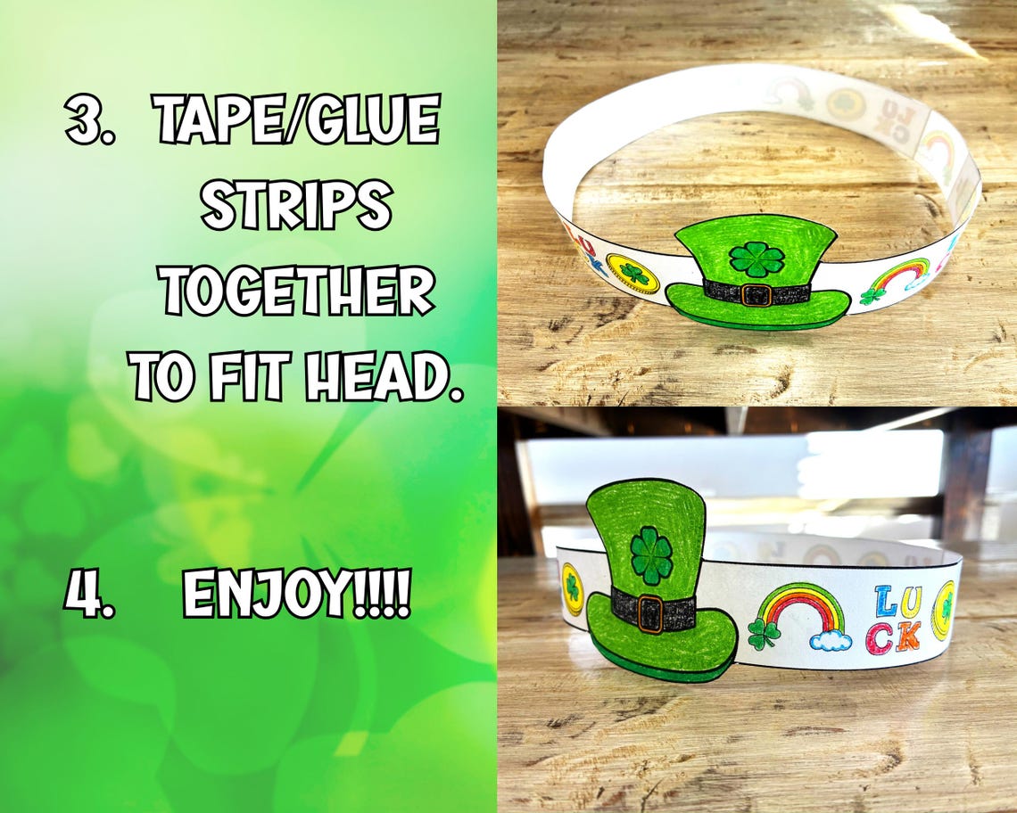 Leprechaun Hat Craft Kit, St. Patrick's Day Coloring, Activity Kit, St ...
