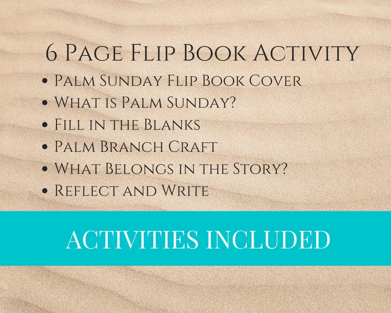 Palm Sunday Flip Book for Kids, Holy Week Printable Church Craft, Palm ...