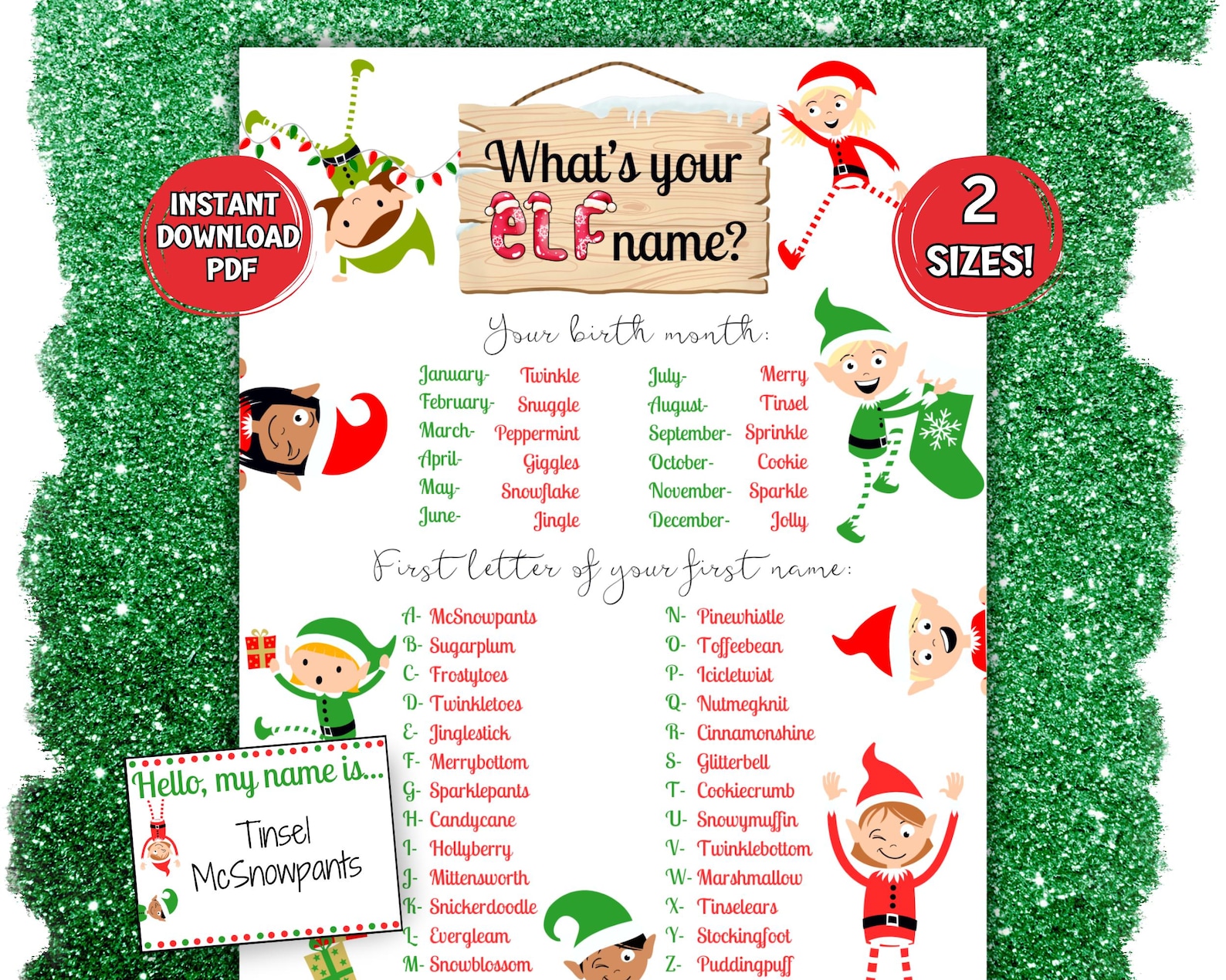Whats Your Elf Name Game, Christmas Party Elf Name Generator ...