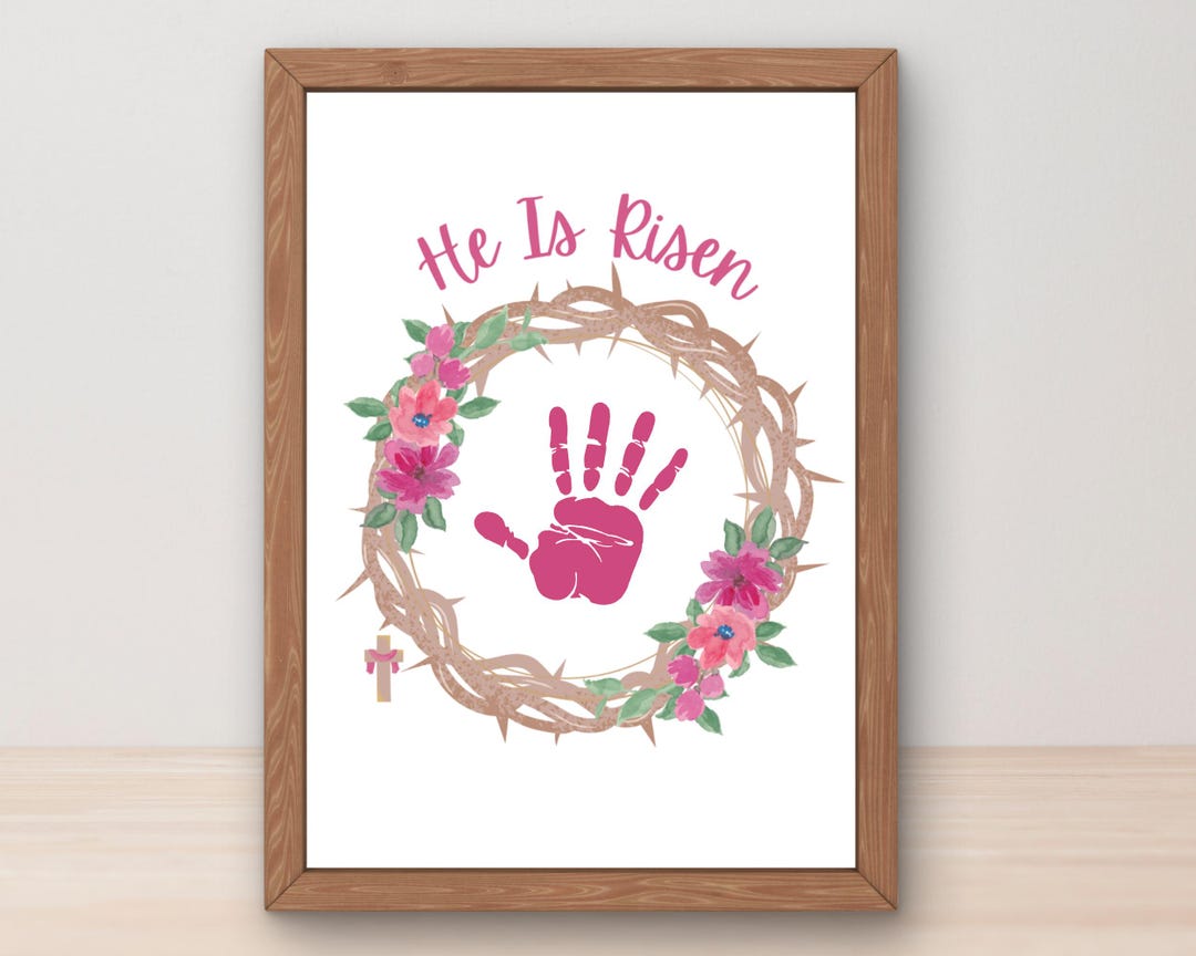 He is Risen Hand Print Easter Craft, Christian Easter Activity, Primary ...