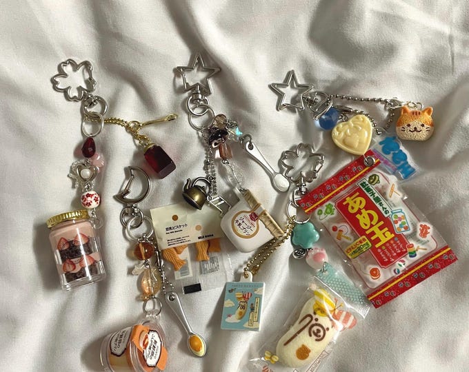 Japanese Gashapon Mini Food Dessert Trinket Beaded Keychains ...