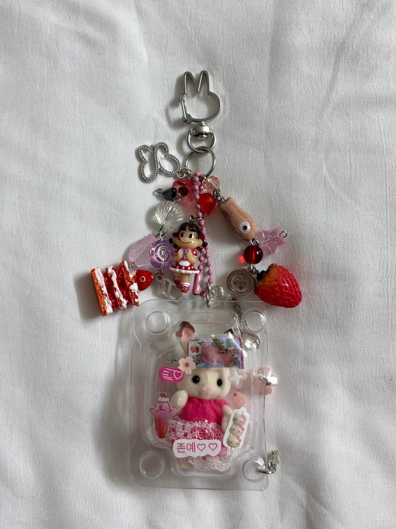 Calico Critters Beaded Keychain, Kawaii Trinket Cage Accessory - Etsy