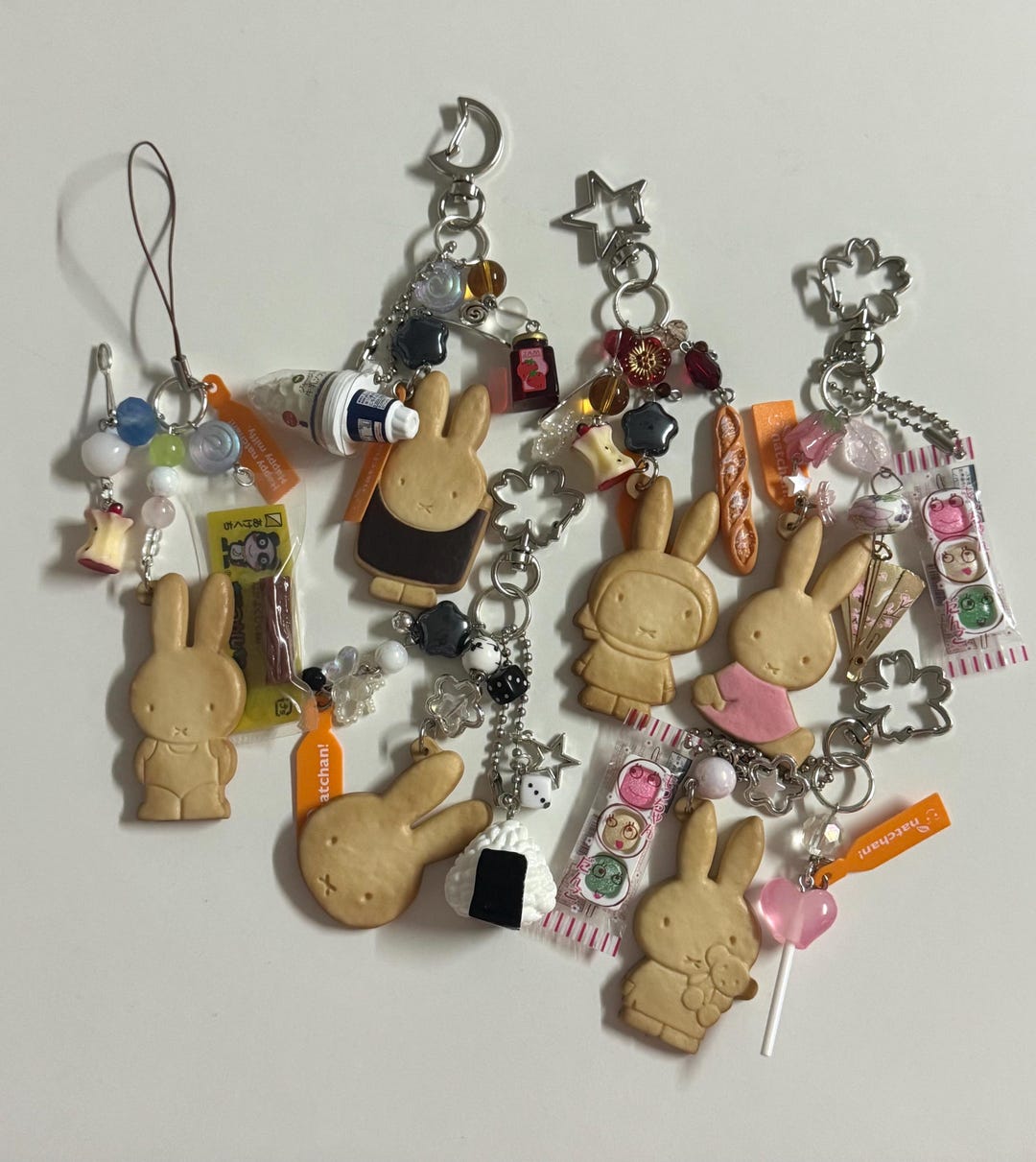 Japanese Bunny Cookie Trinket Keychains, Accessories, Cute, Kawaii ...
