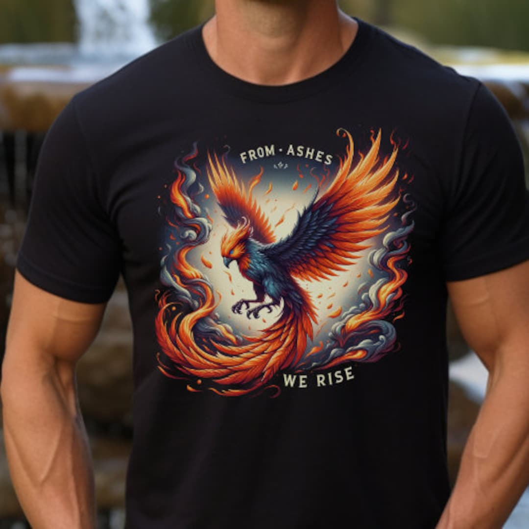 Fiery Phoenix Tshirt Phoenix Tee Firebird Shirt Mythical Bird Graphic T ...