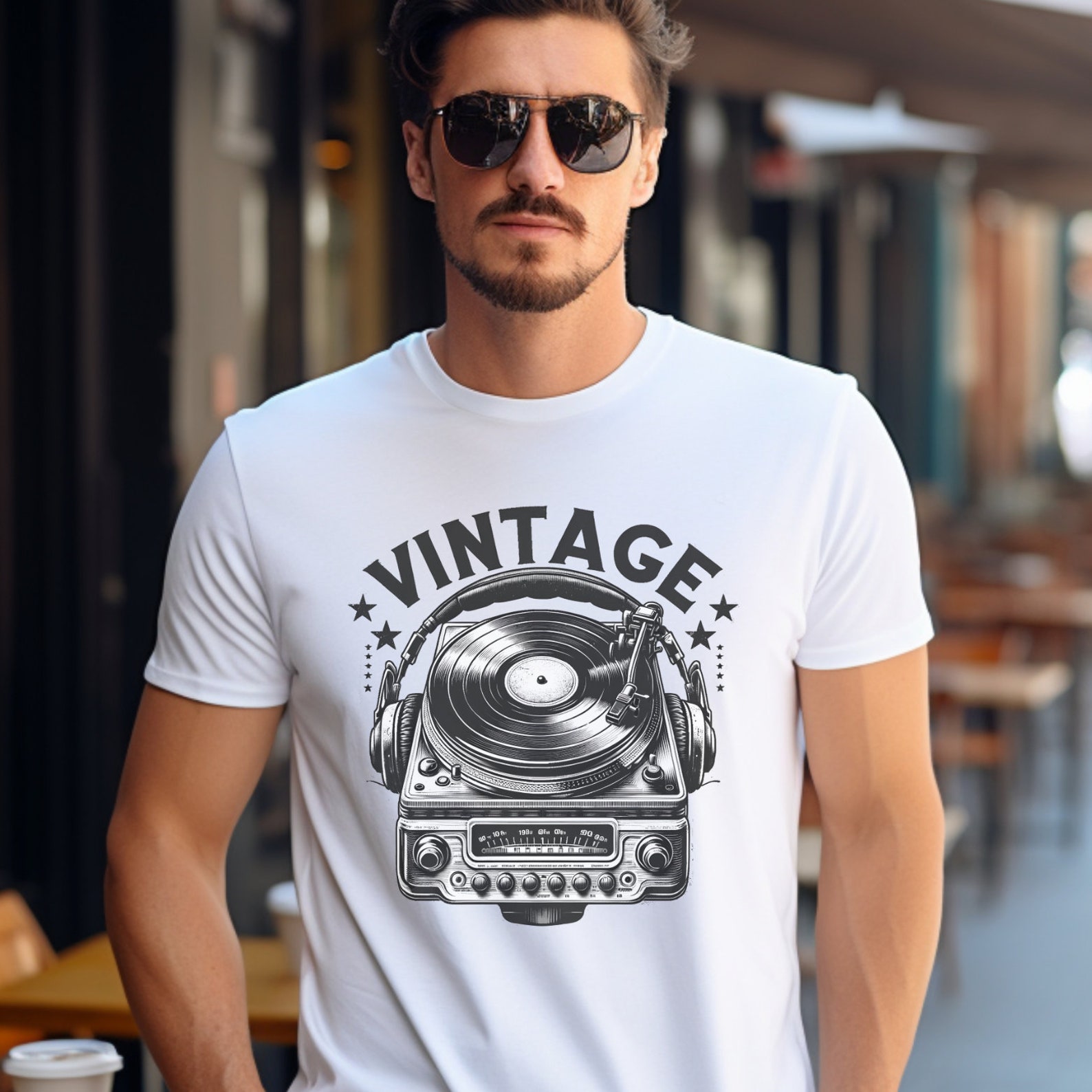 Vintage Record Player Tshirt Classic T-shirt 80's Music Shirt Vinyl ...