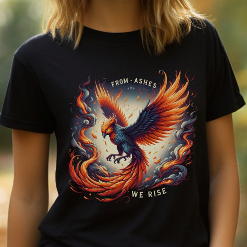 Fiery Phoenix Tshirt Phoenix Tee Firebird Shirt Mythical Bird Graphic T-shirt Women's Gift Shirt ...
