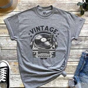 Vintage Record Player Tshirt Classic T-shirt 80's Music Shirt Vinyl ...
