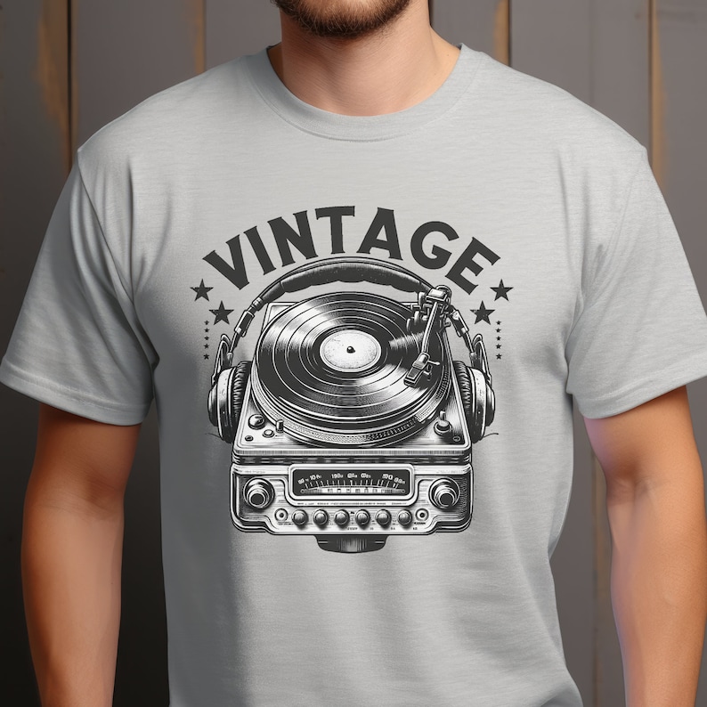 Vintage Record Player Tshirt Classic T-shirt 80's Music Shirt Vinyl ...