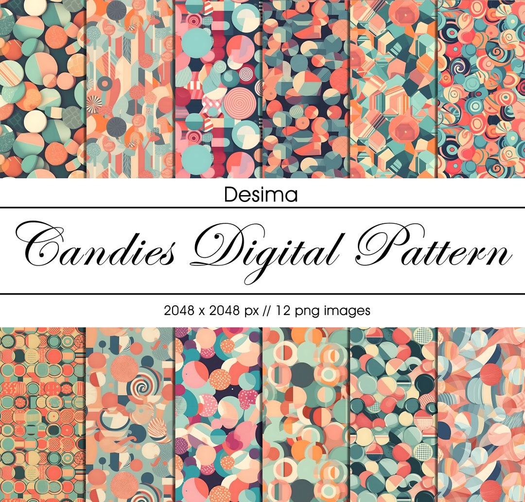 Minimalist Geometric Candies Pattern Collection: Modern, Sleek Designs ...