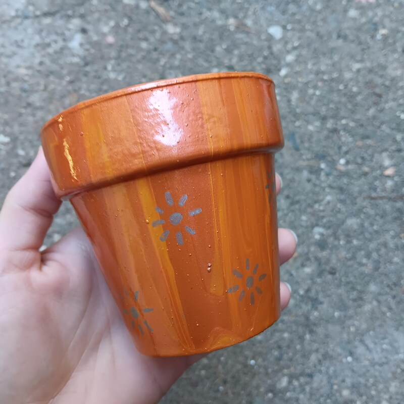 Painted Clay Pot - Etsy