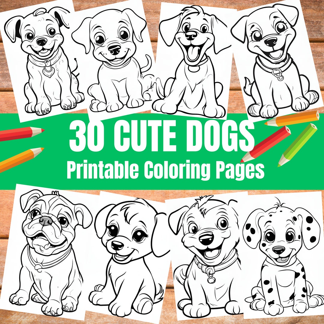 30 Dogs Coloring Pages for Kids, Animal Coloring Pages for Kids ...