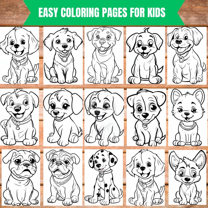 30 Dogs Coloring Pages for Kids, Animal Coloring Pages for Kids ...