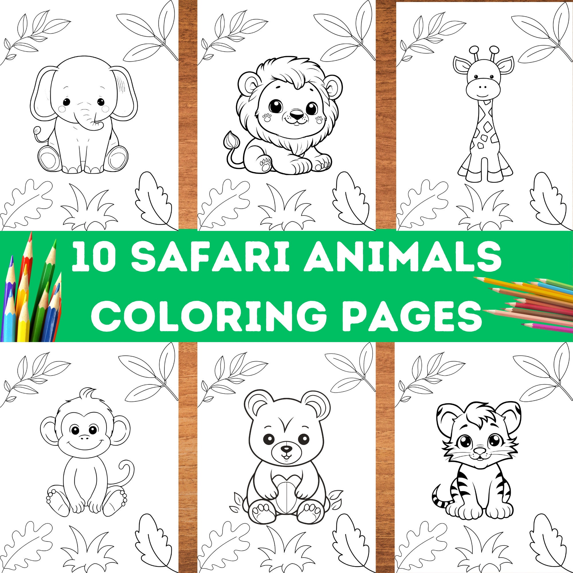 Safari Animals Coloring Pages, 10 Safari Animals Coloring Pages for ...