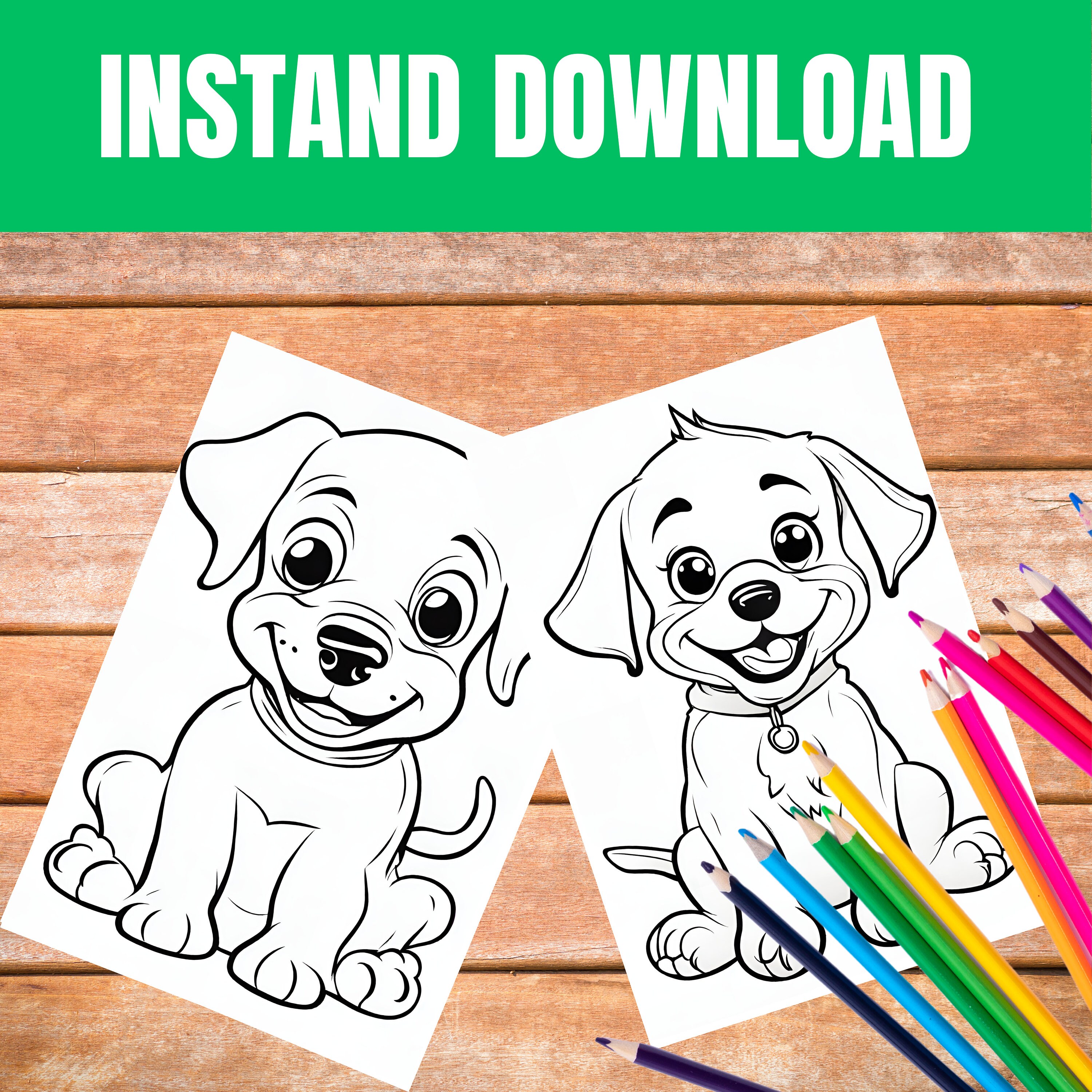 30 Dogs Coloring Pages for Kids, Animal Coloring Pages for Kids ...