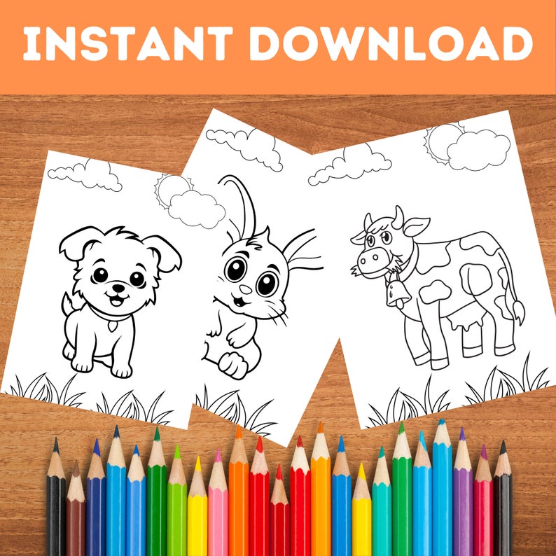 Farm Animals Coloring Pages, 10 Farm Animals Coloring Pages for Kids ...