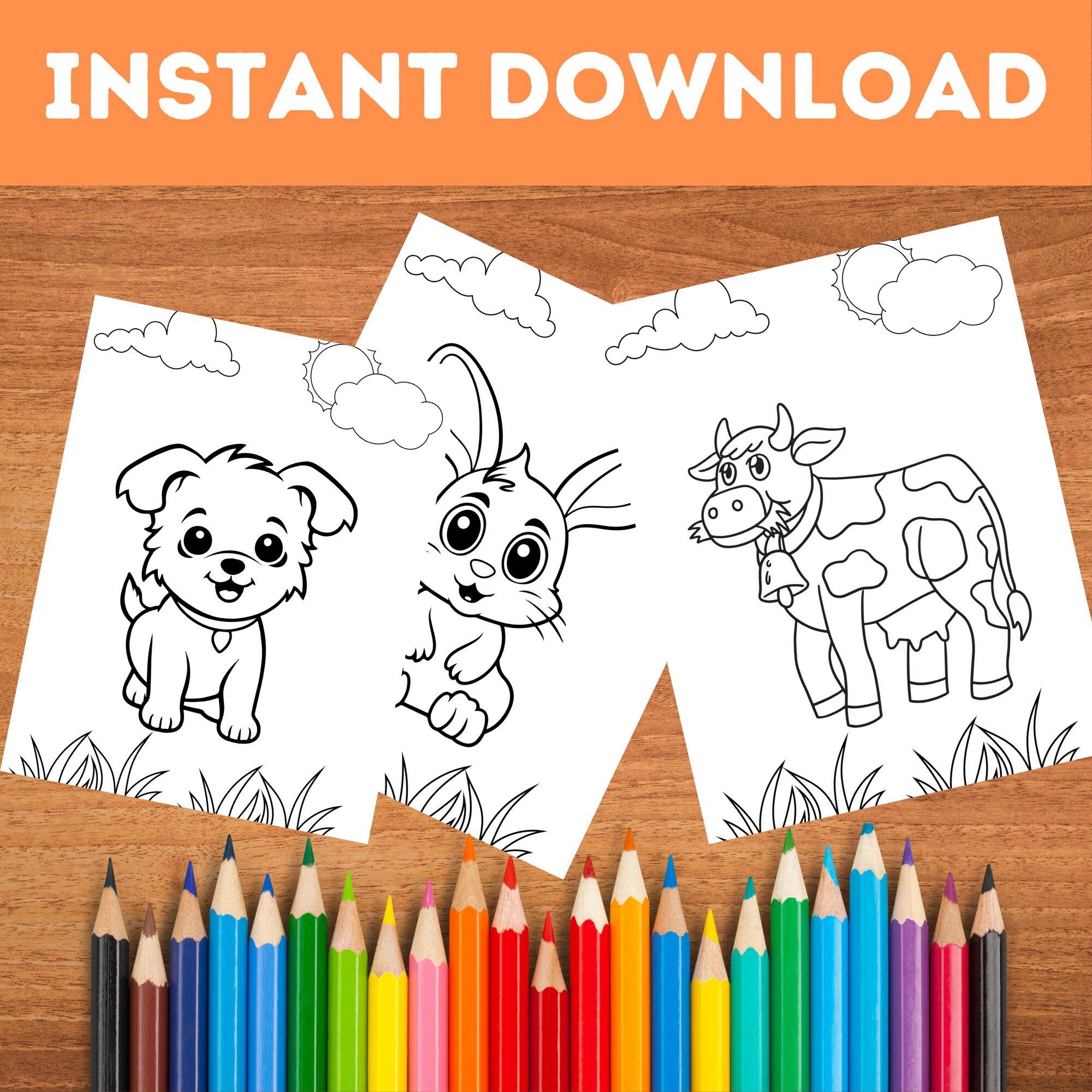 Farm Animals Coloring Pages, 10 Farm Animals Coloring Pages for Kids ...