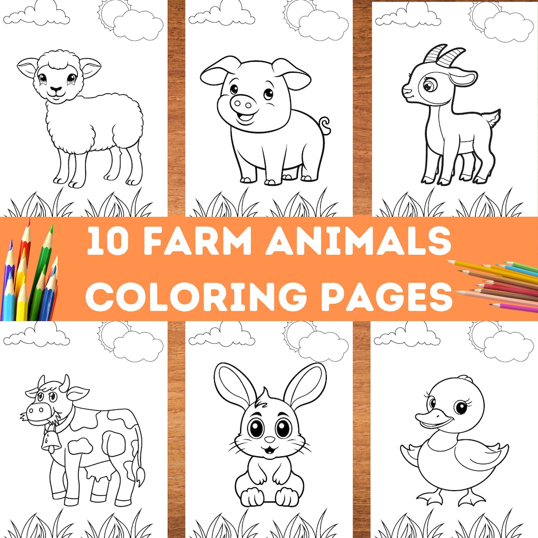 Farm Animals Coloring Pages, 10 Farm Animals Coloring Pages for Kids ...