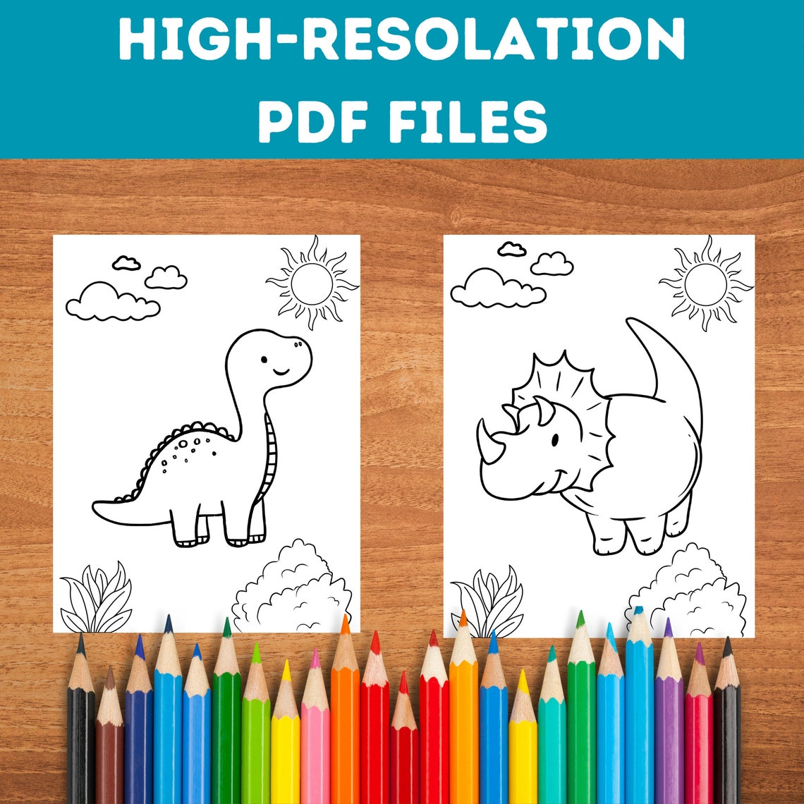 Cute Dinosaurs Coloring Pages, 10 Dinosaurs Coloring Pages for Kids ...