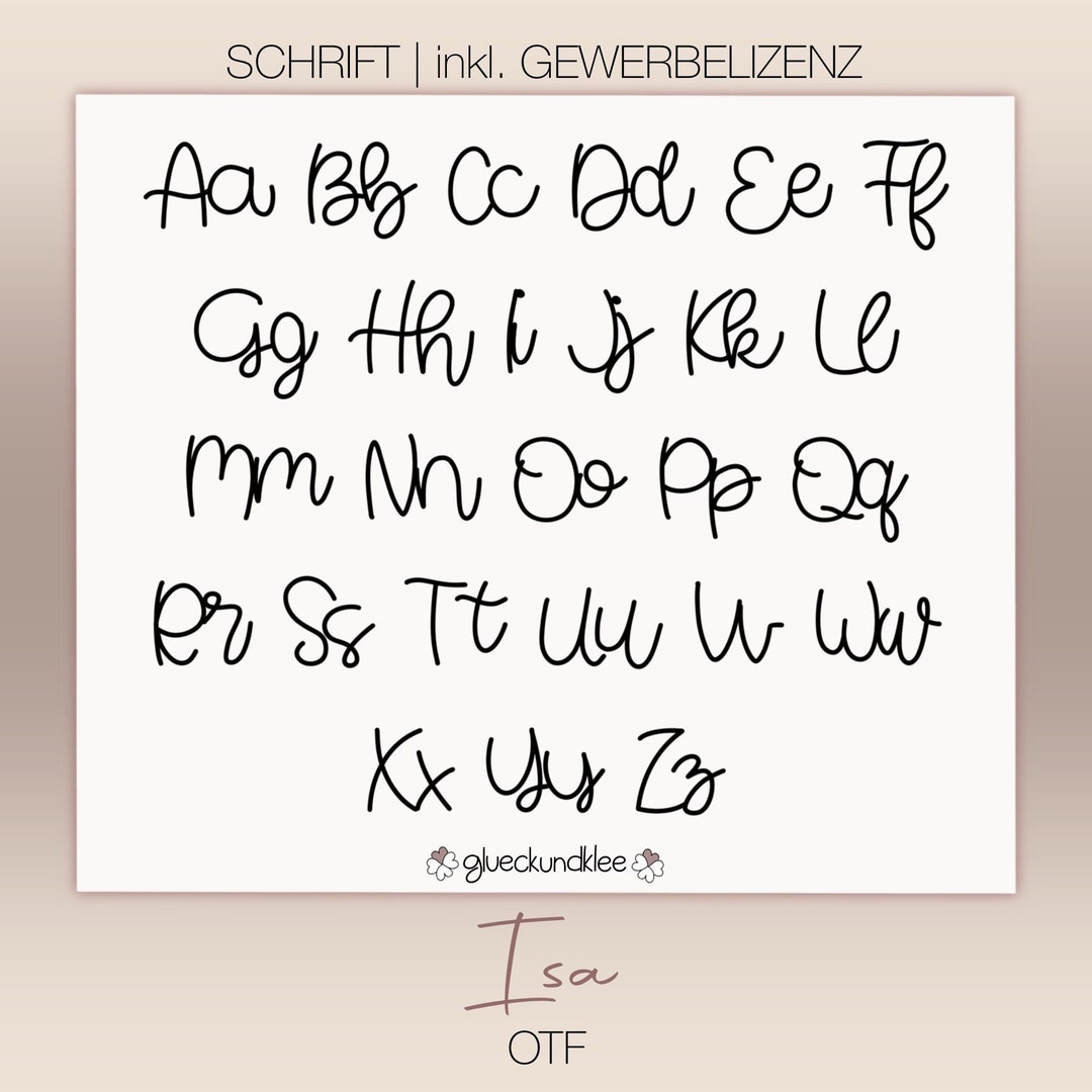 Font, Font, Otf, Isa, Cursive, Including Commercial License - Etsy