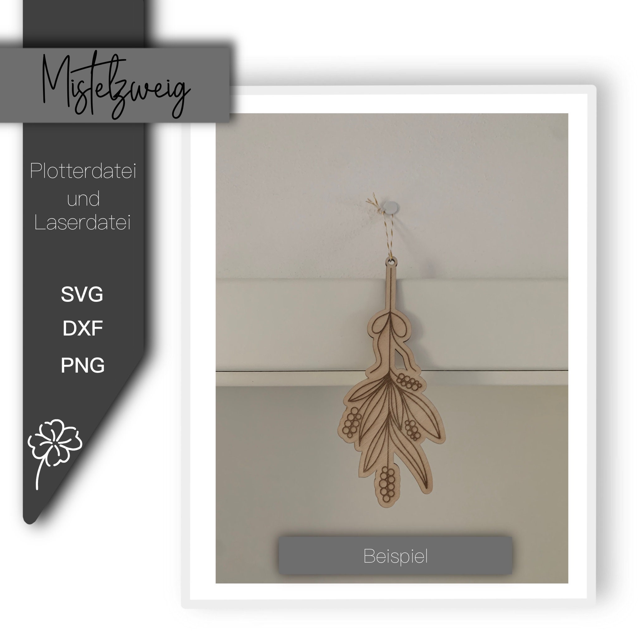 Laserdatei, Plotterdatei, SVG, Mistelzweig, inklusive Gewerbelizenz - Etsy.de