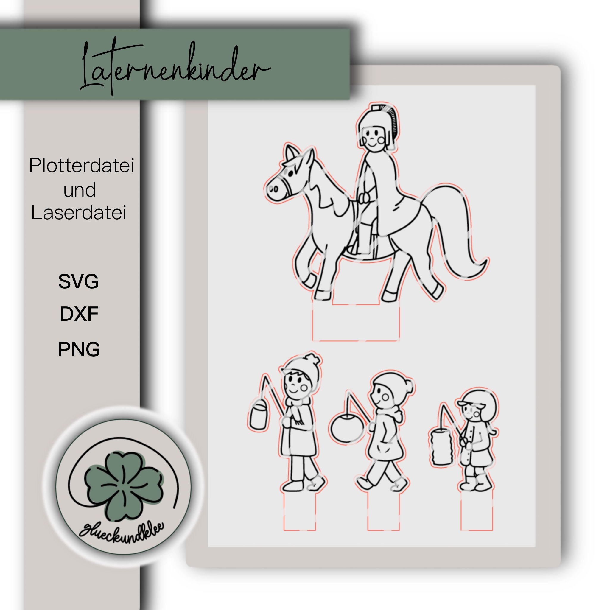 Laser File, Plotter File, SVG, Lantern Children, Arch of Lights, St ...