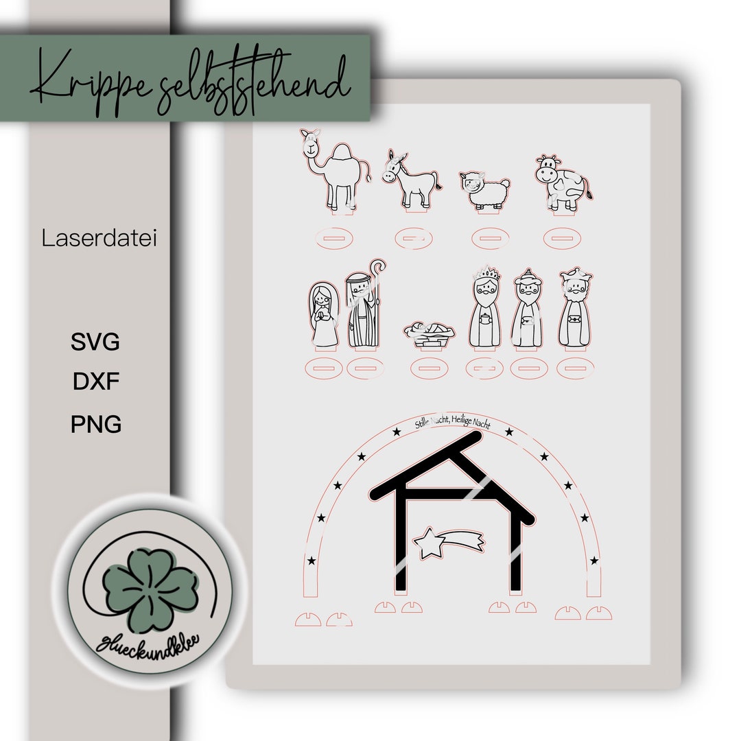 Laser File, Nativity Scene, Nativity Figures, Lasering, Svg, Including ...